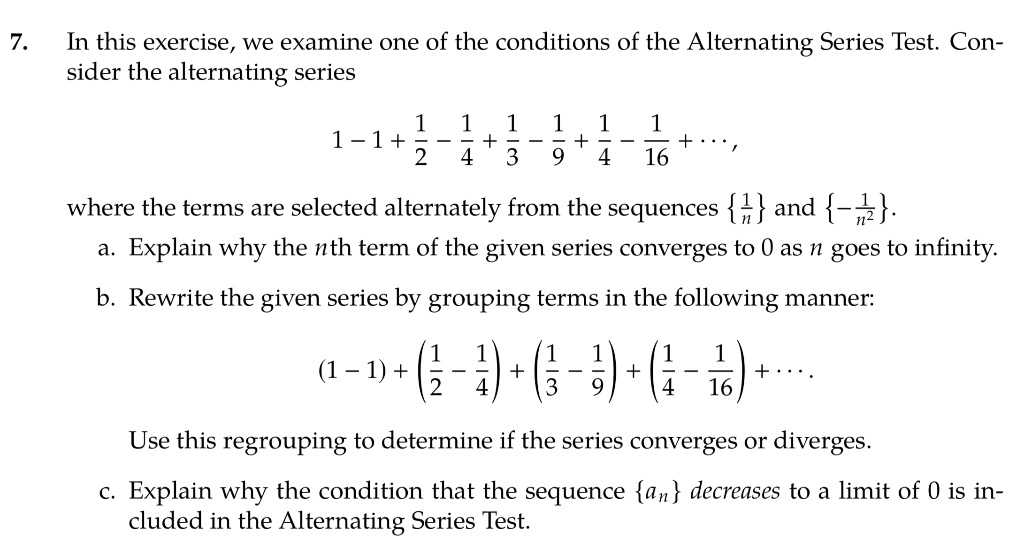 in this exercise we examine one of the conditions of the alternating ...