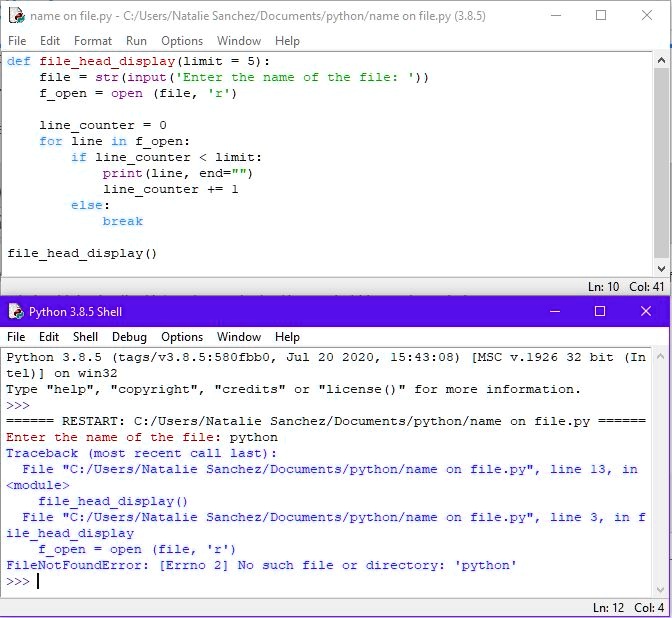 name on file.py - C:/Users/Natalie Sanchez/Documents/python/name on ...
