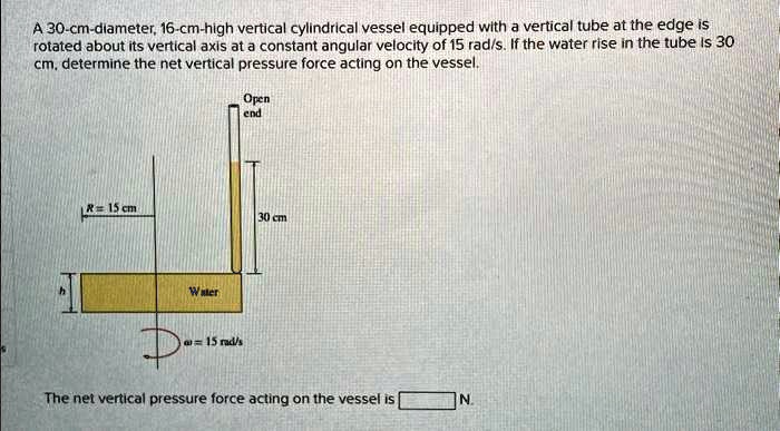 SOLVED: A 30-cm-diameter. 16-cm-high vertical cylindrical vessel ...