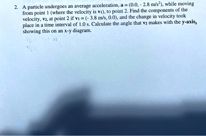 SOLVED: A particle undergoes an average acceleration 4 = (0.0, 2.8 m/s?), while moving from ...
