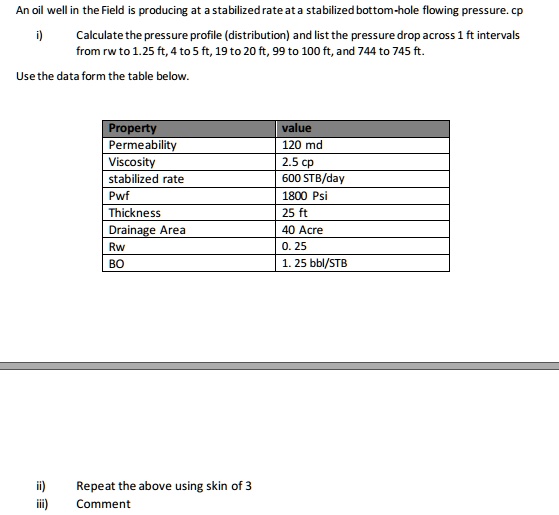 An oil well in the Field is producing at a stabilized rate...