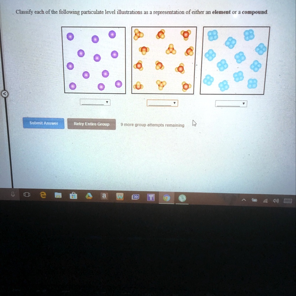I'm lost for this question. Classify each of the following particulate level illustrations as a ...
