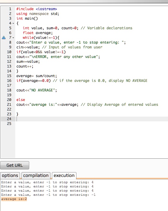 SOLVED: “`cpp #include using namespace std; int main() int value, sum = 0, count = 0 ...