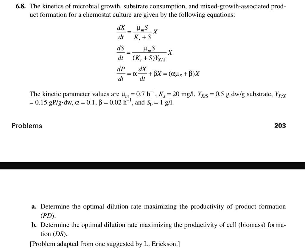 6 8 The Kinetics Of Microbial Growth Substrate Consumption And Mixed Growth Associated Prod