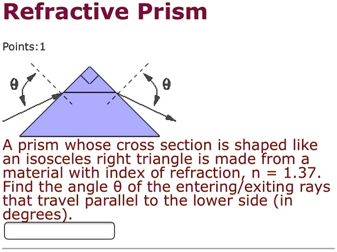 SOLVED: A prism whose cross section is shaped like an isosceles right triangle is made of a ...