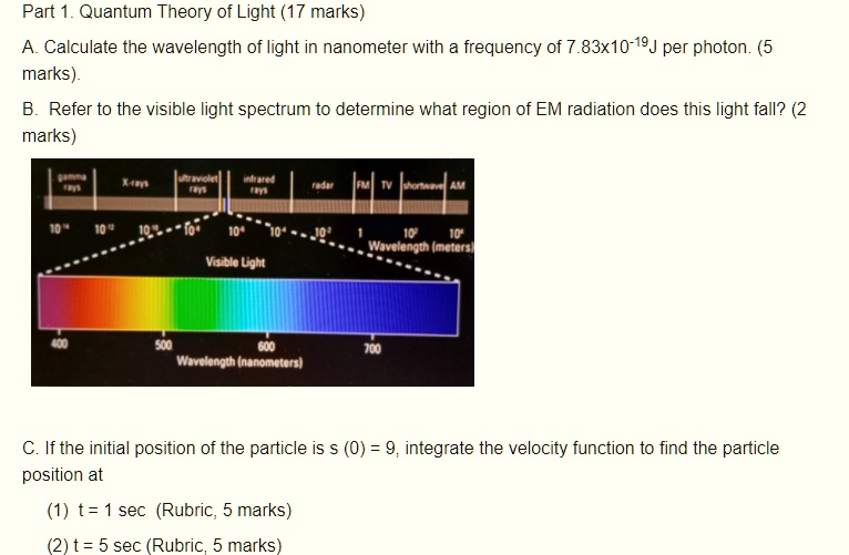 part quantum theory of light 17 marks a calculate the wavelength of ...