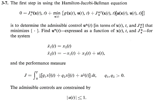 SOLVED: 3-7. The first step in using the Hamilton-Jacobi-Bellman ...