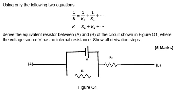 SOLVED: Using only the following two equations 111 R=RR R=R,+R+ ...
