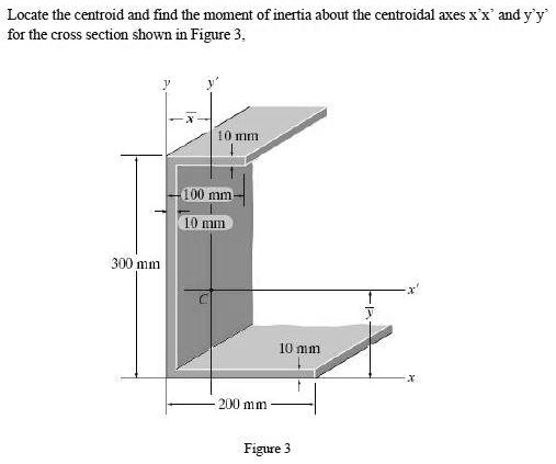 Locate the centroid and find the moment of inertia about the centroidal axes x'x' and y'y' for ...