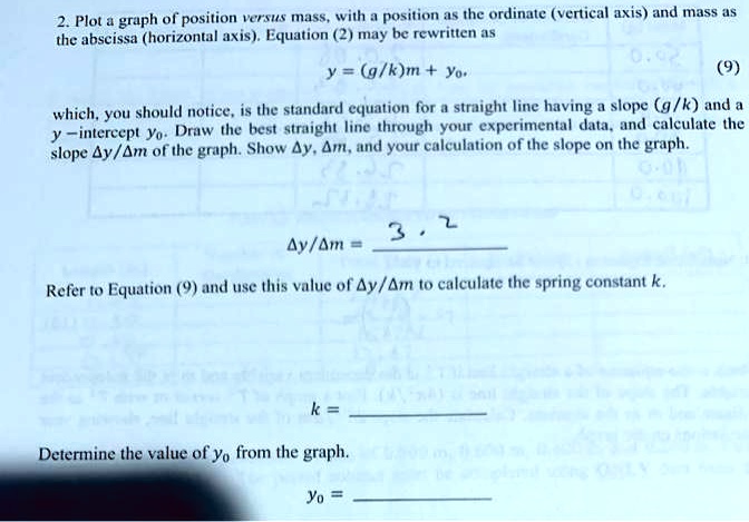 SOLVED: Plot graph = of position versus mass, with position as the ...
