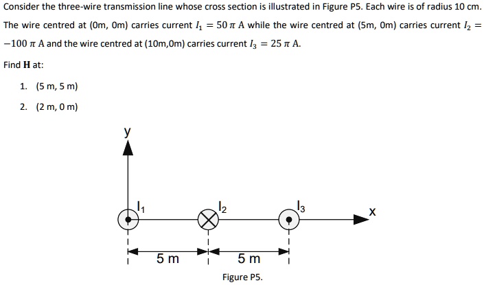 SOLVED: Consider the three-wire transmission line whose cross section ...