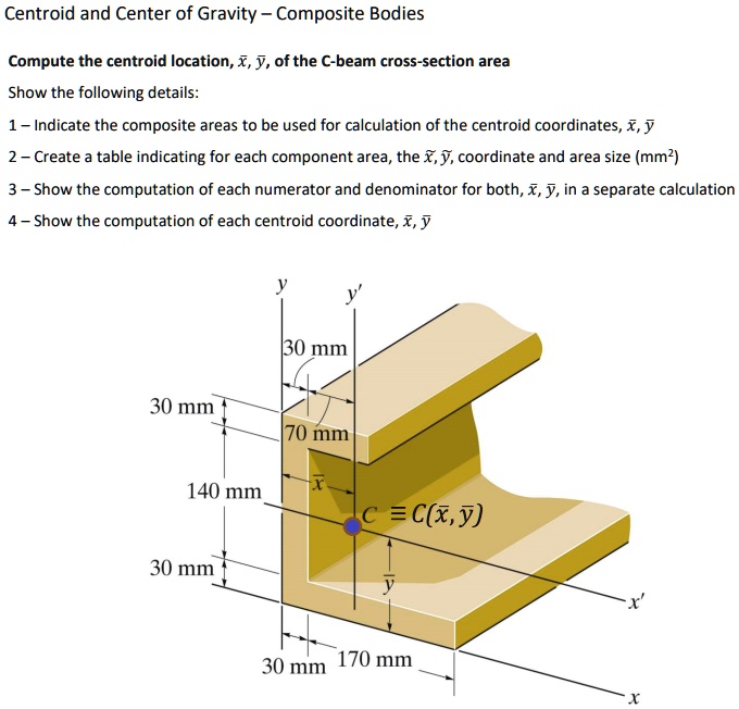 SOLVED: Centroid and Center of Gravity - Composite Bodies Compute the centroid location (x,y) of ...