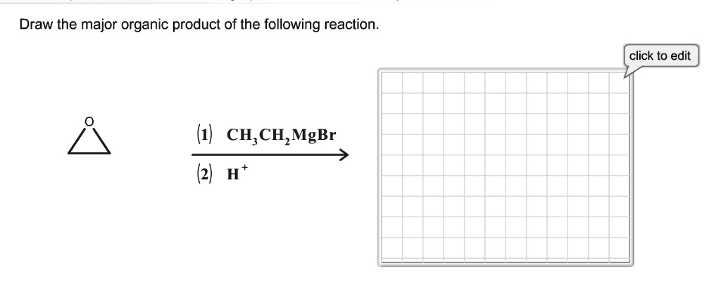 Draw the major organic product of the following reaction...