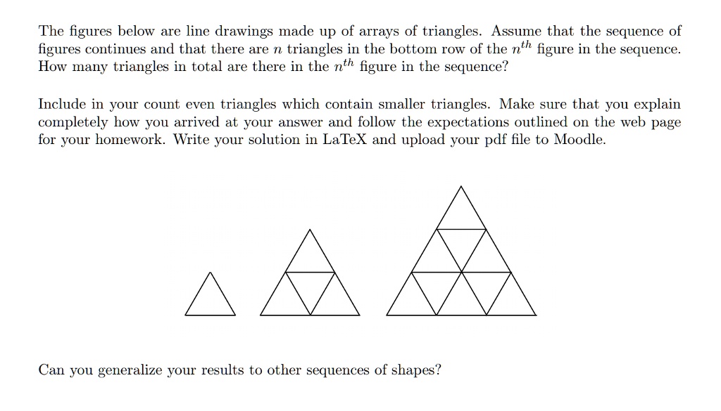 The figures below are line drawings made up of arrays of triangles ...