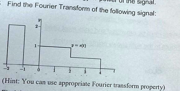 SOLVED: Find the Fourier Ui Ine signal. Transform of the following ... SOLVED: Find the Fourier Ui Ine signal. Transform of the following ...