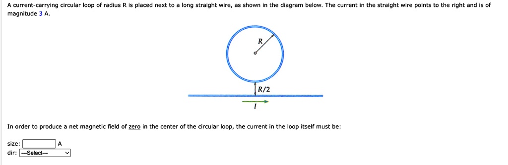 a current carrying circular loop of radius r is placed next to a long straight wire as shown in ...