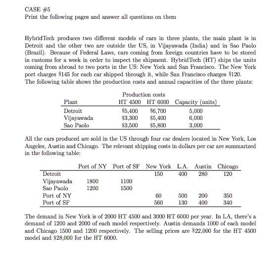 SOLVED: (a) Do the network diagram for this transshipment problem. Be ...