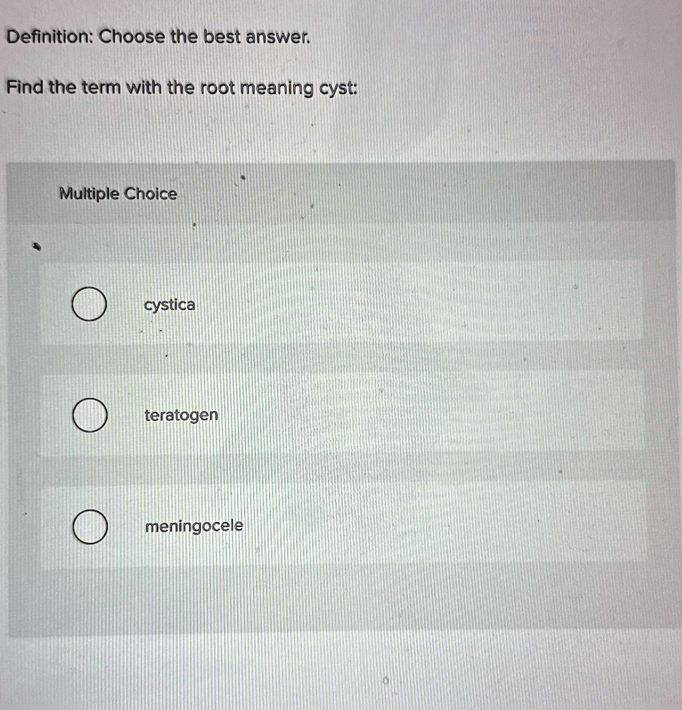 definition choose the best answer find the term with the root meaning ...