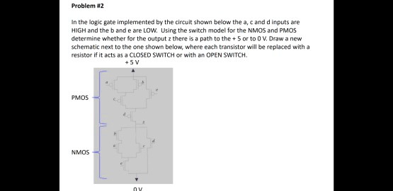 SOLVED: Problem #2 In the logic gate implemented by the circuit shown ...
