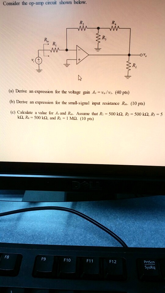 SOLVED: Consider the op-amp circuit shown below. R1 W R2 R3 R4 A a. Derive an expression for the ...