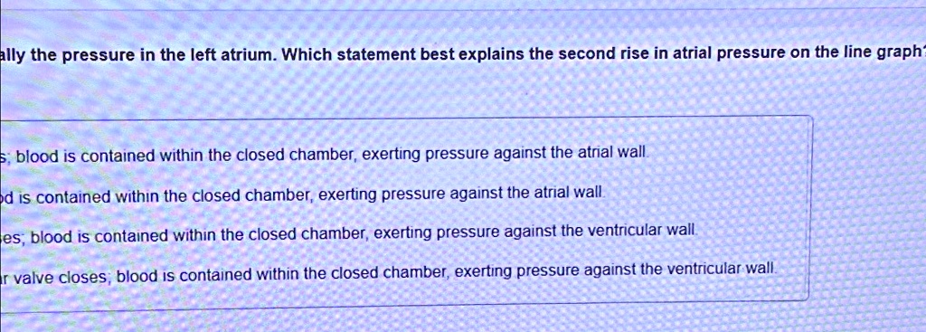ally the pressure in the left atrium. Which statement best explains the ...
