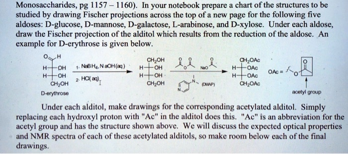 SOLVED: Monosaccharides, pg 1157 1160) . In your notebook prepare chart ...