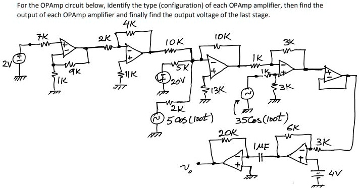 SOLVED: For the OPAmp circuit below,identify the type (configuration)of ... SOLVED: For the OPAmp circuit below,identify the type (configuration)of ...