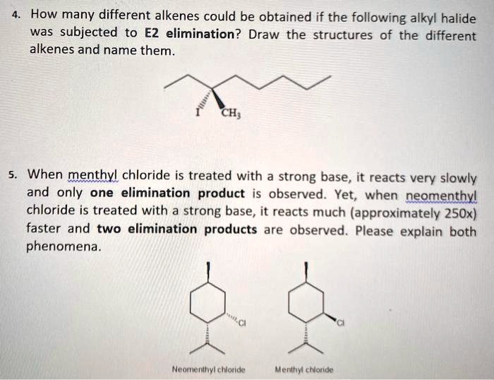 SOLVED:How many different alkenes could be obtained if the following ...