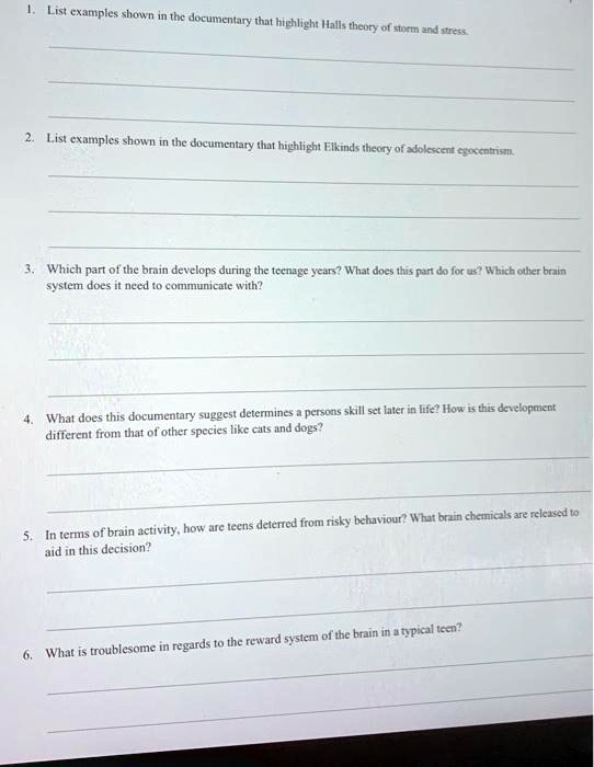 surviving the teen brain these questions about 1list examples shown in ...