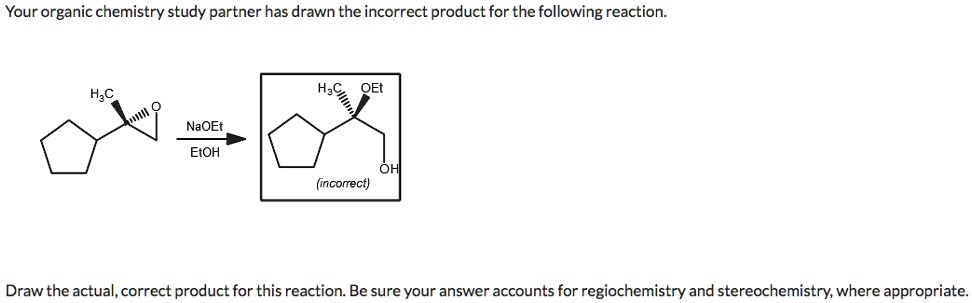 Your organic chemistry study partner has drawn the incorrect product ...