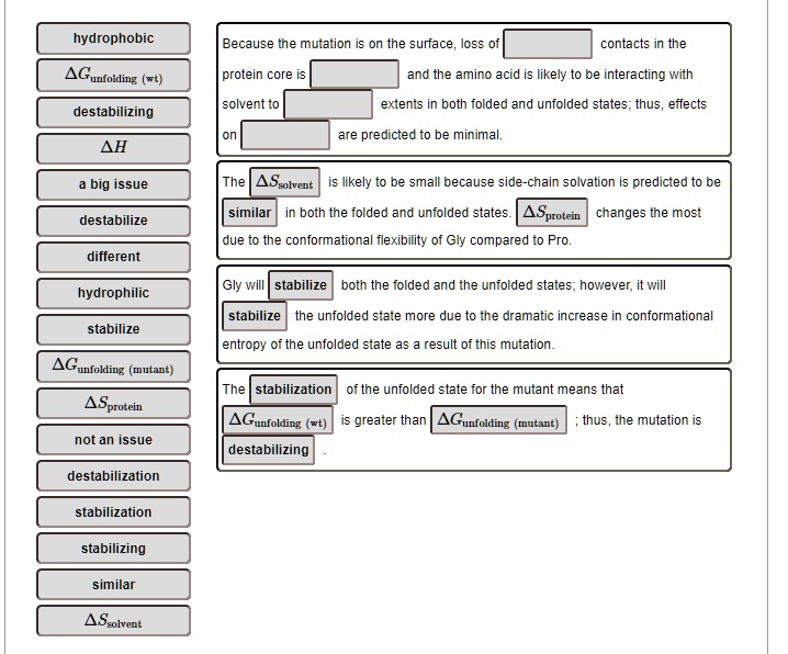 hydrophobic because the mutation on the surface oss contacts the ...