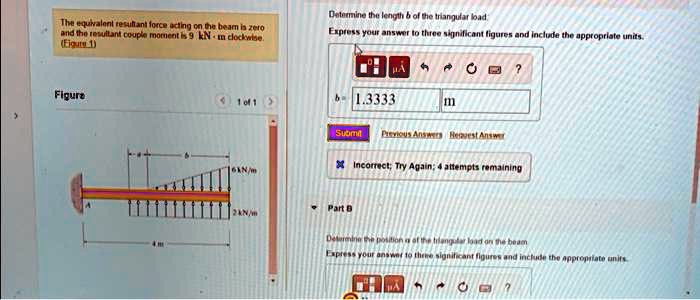 SOLVED: The equivalent force acting on the beam is zero and the resultant couple moment is 9 kNÂ ...