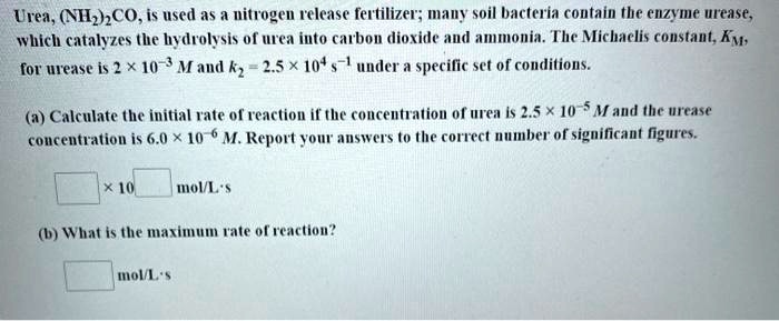 SOLVED: Urea (NH2CO) is used as a nitrogen release fertilizer. Many ...