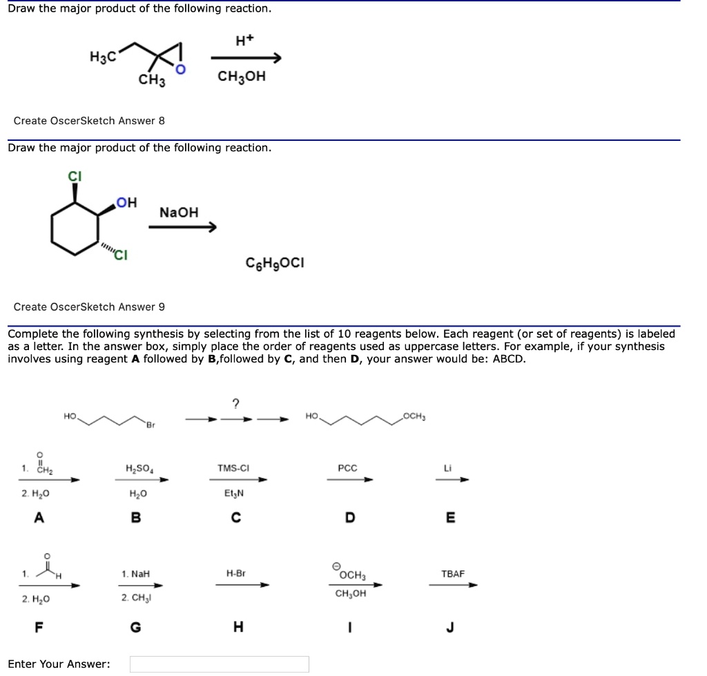 SOLVED: Draw the major product of the following reaction: H+ H3C CH3 CH3OH Create OscarSketch ...