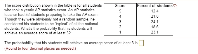 SOLVED:The score distribution shown in the table for all students Wno ...