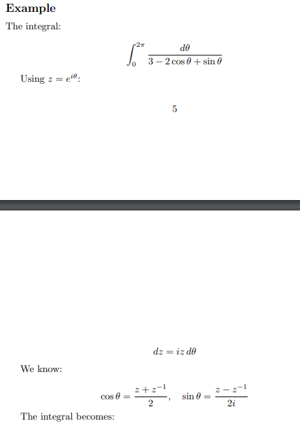 example the integral int02 pi fracd theta3 2 cos thetasin theta using ...