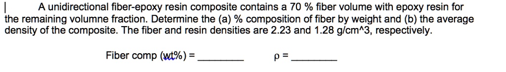 SOLVED: A unidirectional fiber-epoxy resin composite contains a 70 % ...