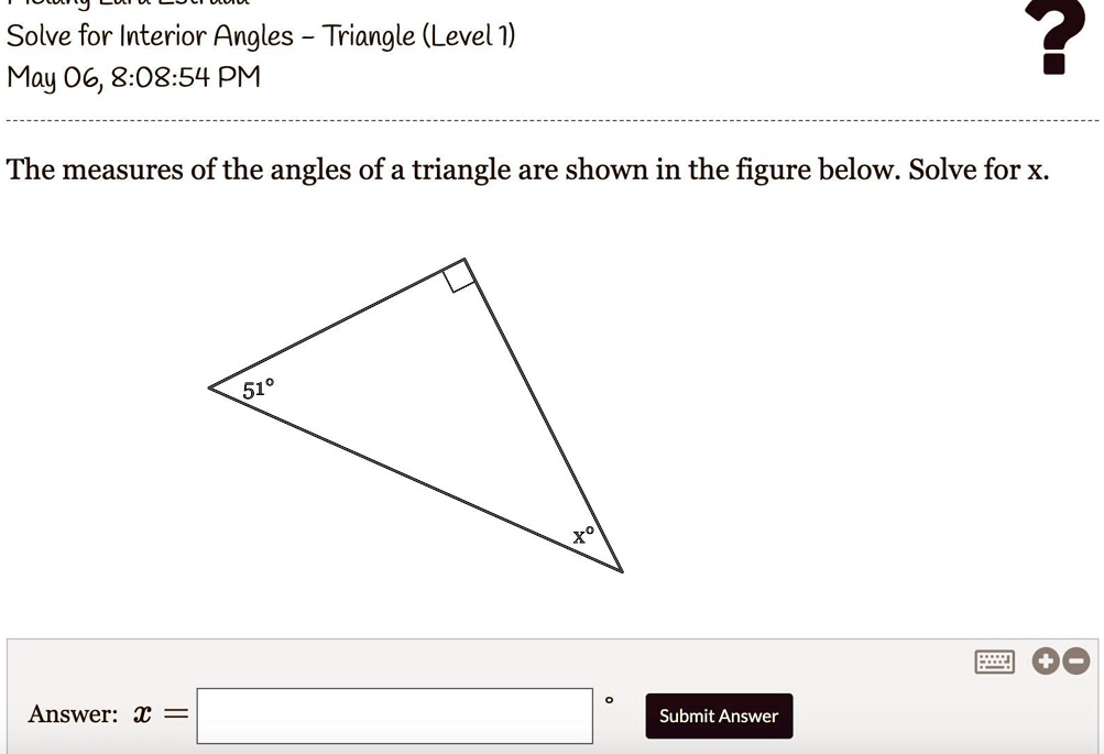 SOLVED: "i need help with this now -p- please help Solve for Interior ...