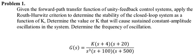 Problem 1. Given the forward-path transfer function of unity-feedback ...