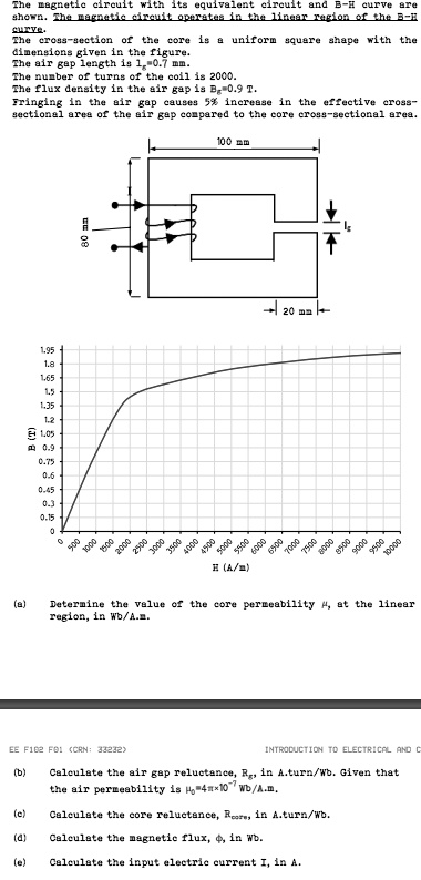 SOLVED: The cross-section of the core is a uniform square shape with ...