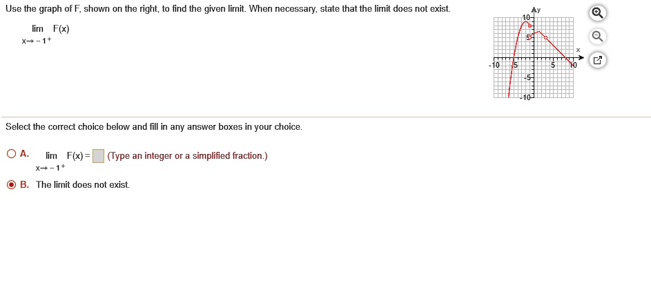 [GET ANSWER] use the graph of f shown on the right to find the given limit when necessary state ...