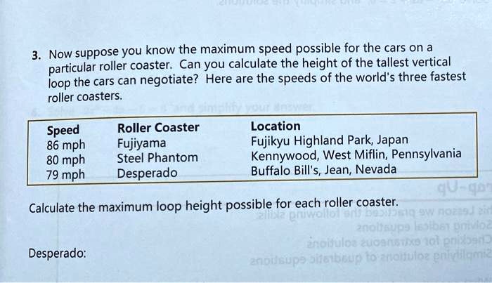 3. Now suppose you know the maximum speed possible for the cars on a ...