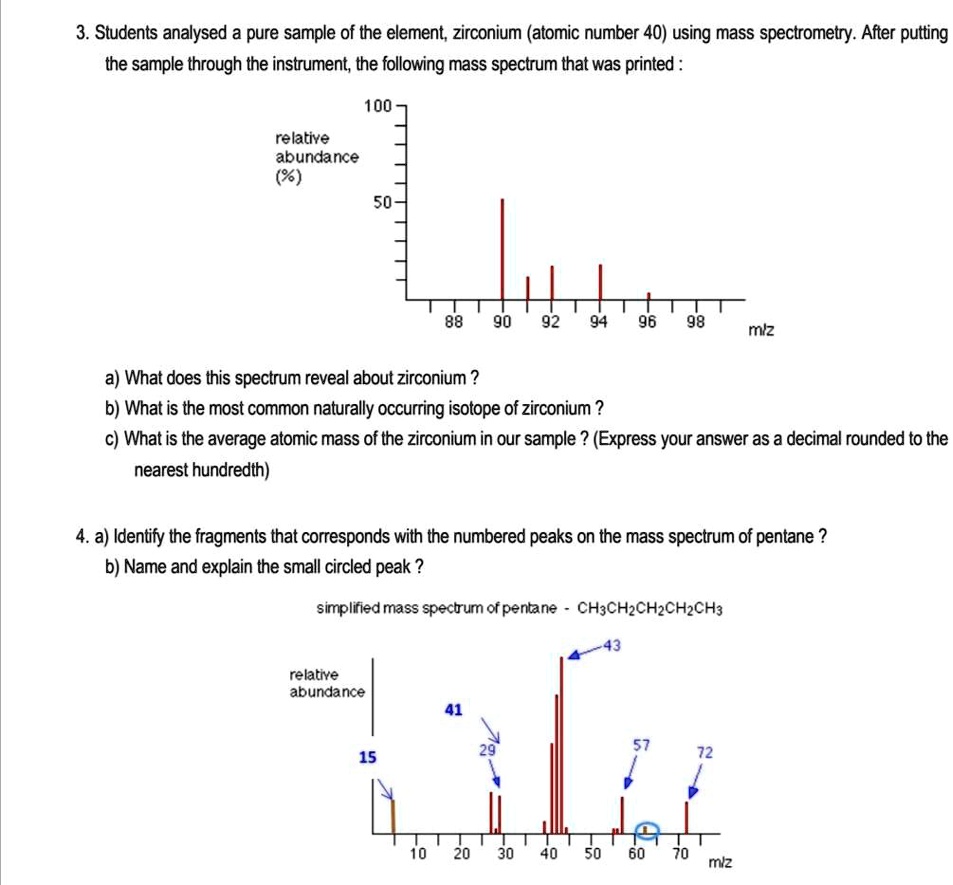SOLVED: Students analyzed a pure sample of the element zirconium ...