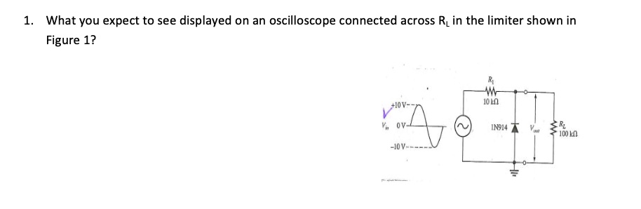 1. What you expect to see displayed on an oscilloscope connected across ...
