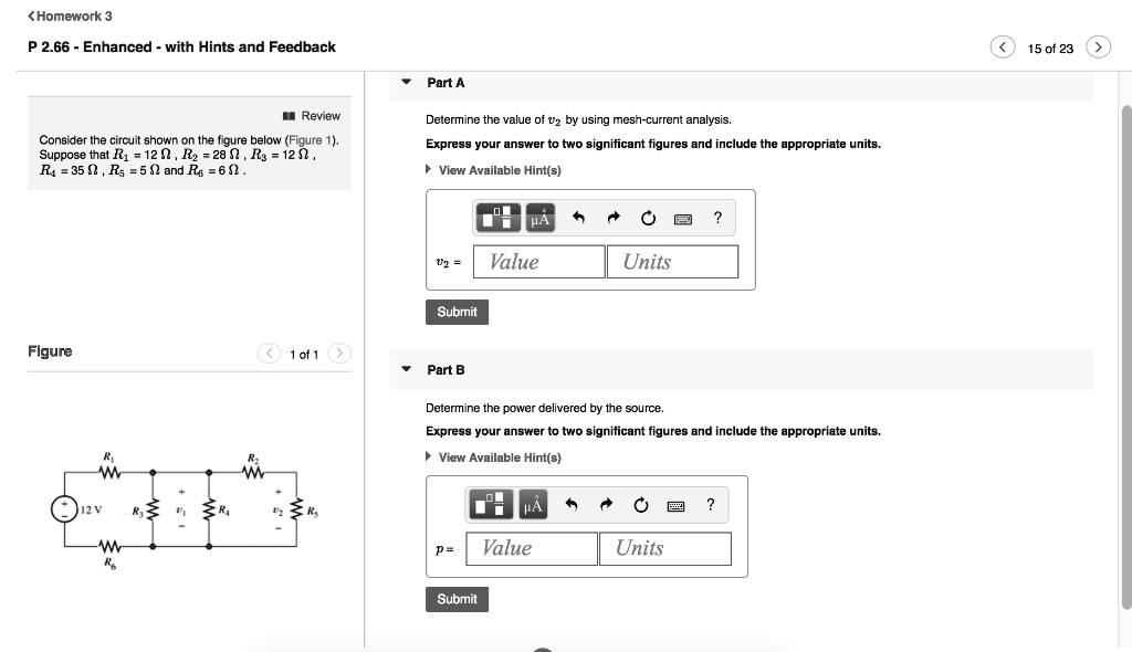 Homework 3 P 2.66 - Enhanced - with Hints and Feedback Part A Review Consider the circuit shown ...