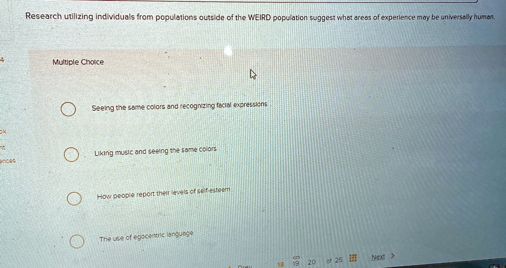 Research utilizing individuals from populations outside of the WEIRD ...