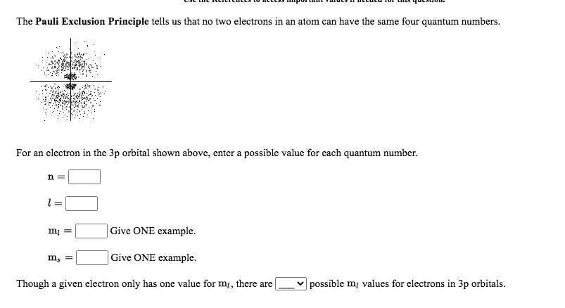SOLVED: The Pauli Exclusion Principle tells us that no two electrons in an atom can have the ...
