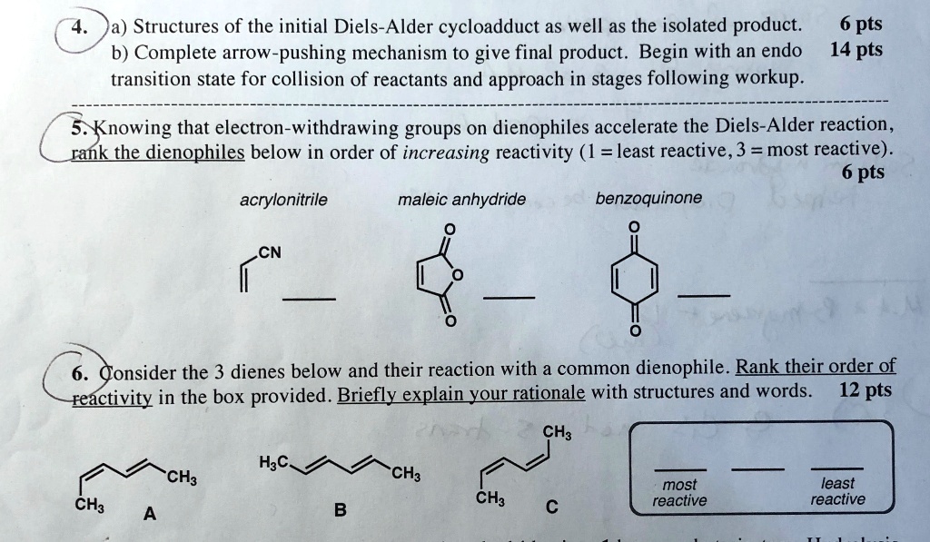 SOLVED: a) Structures of the initial Diels-Alder cycloadduct as well as ...
