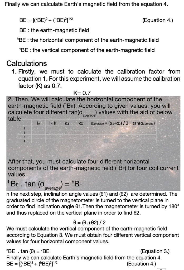 SOLVED:Finally we can calculate Earth's magnetic field from the ...