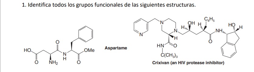 1. Identifica todos los grupos funcionales de las siguientes ...